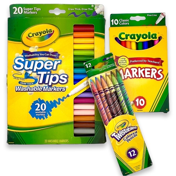 Crayola | Other | Crayons Super Tips Crayola Markers Crayola Twistables ...
